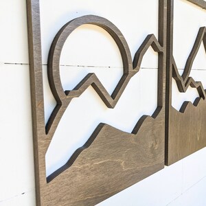 Geometric Mountains Landscape With Sunset | Wooden Mountains | Wood ...