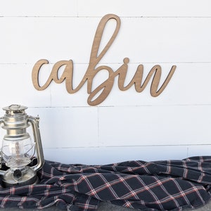 Cabin Sign, Cabin Word Cutout, 1/2" Thick Wooden Letters Cabin Sign ...