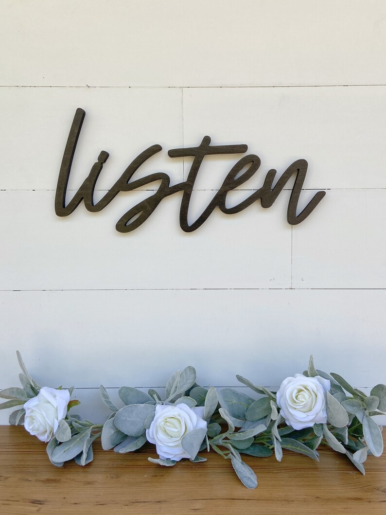 Listen Sign Listen Word Cutout 1/2 Thick Wooden - Etsy