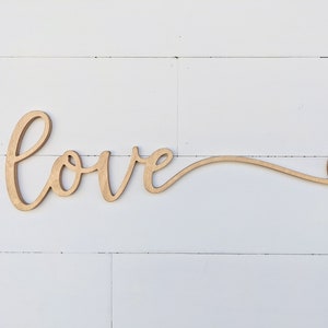 Love Sign With Heart | Love Sign | Home Decor Wall Art | 1/2 Thick ...
