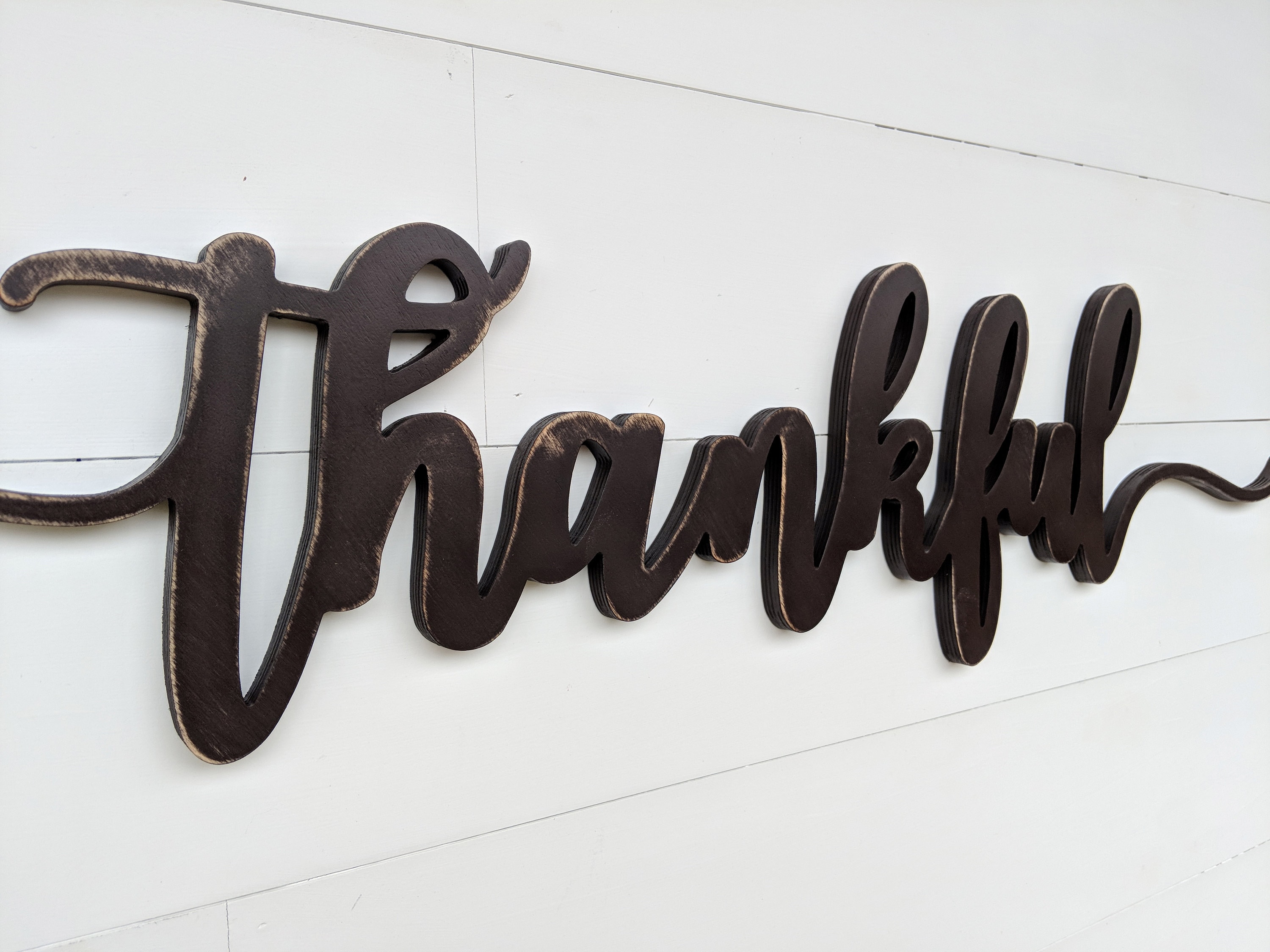 Thankful Word Cutout | Wooden Letters | Thankful Sign - Etsy