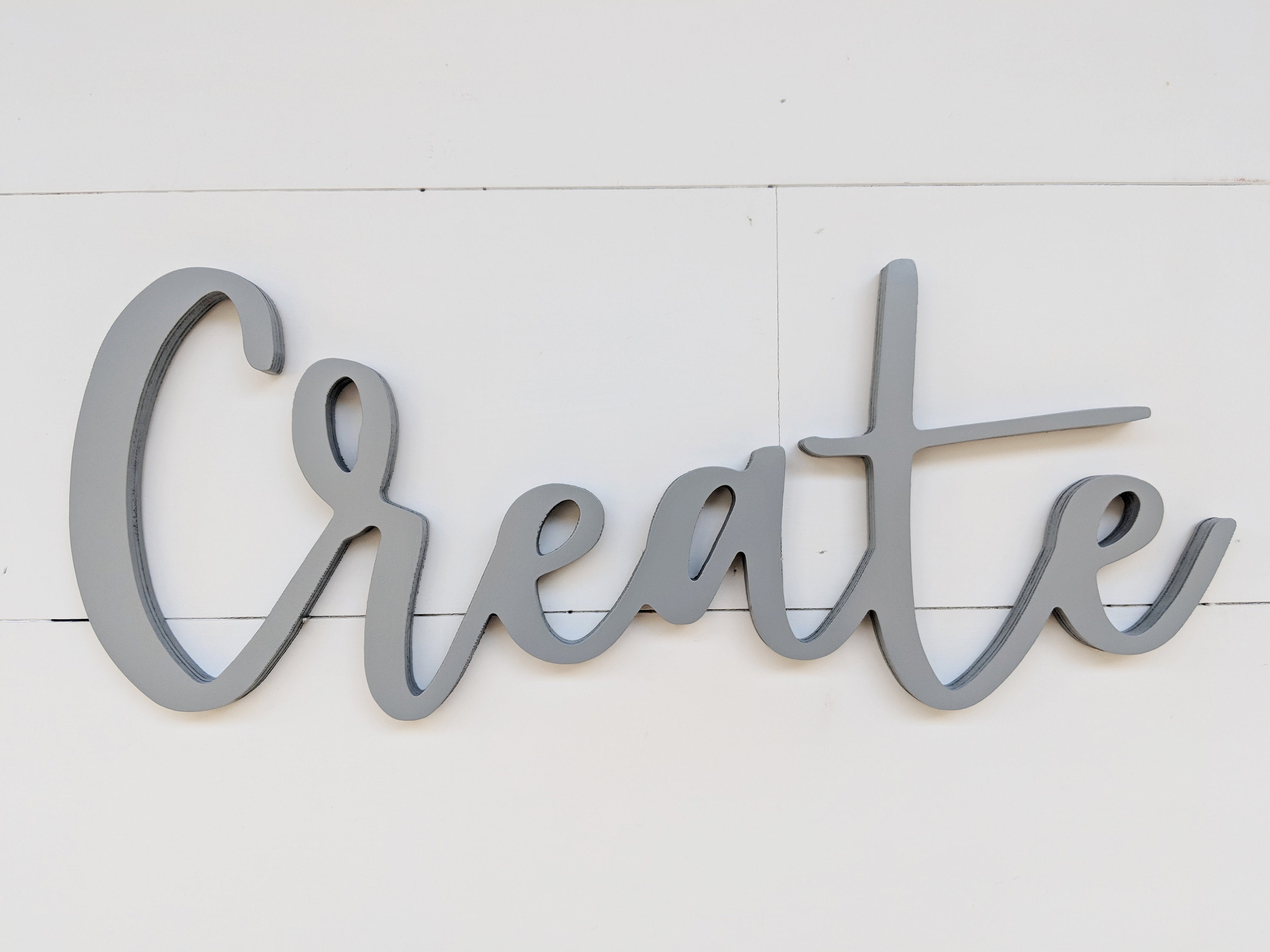 Wooden Create Sign: Birch Plywood Word Cutout, Art Room Decor - Etsy