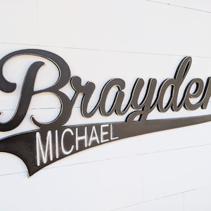 Baseball Nursery Name Sign: Custom Wood Cutout, Kids Room Decor | Kids ...