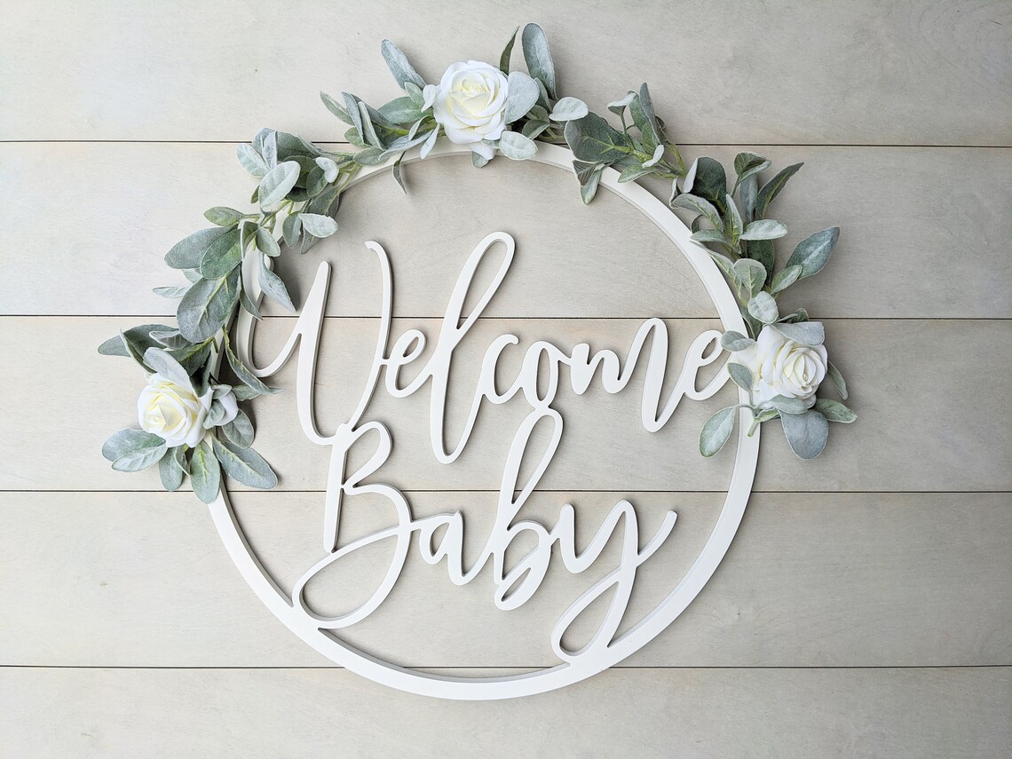Welcome Baby Wooden Sign Baby Announcement Sign Hospital - Etsy