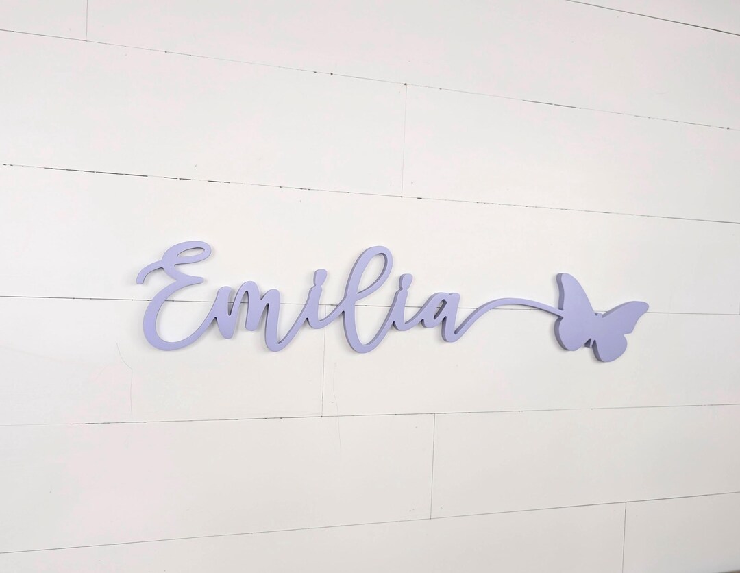 Butterfly Name Sign: Custom Wood Cutout, Baby Girl Nursery Decor - Etsy