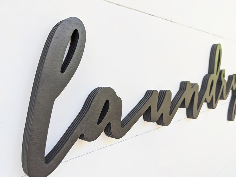 Laundry Word Cutout Wooden Letters Laundry Sign | Etsy Australia