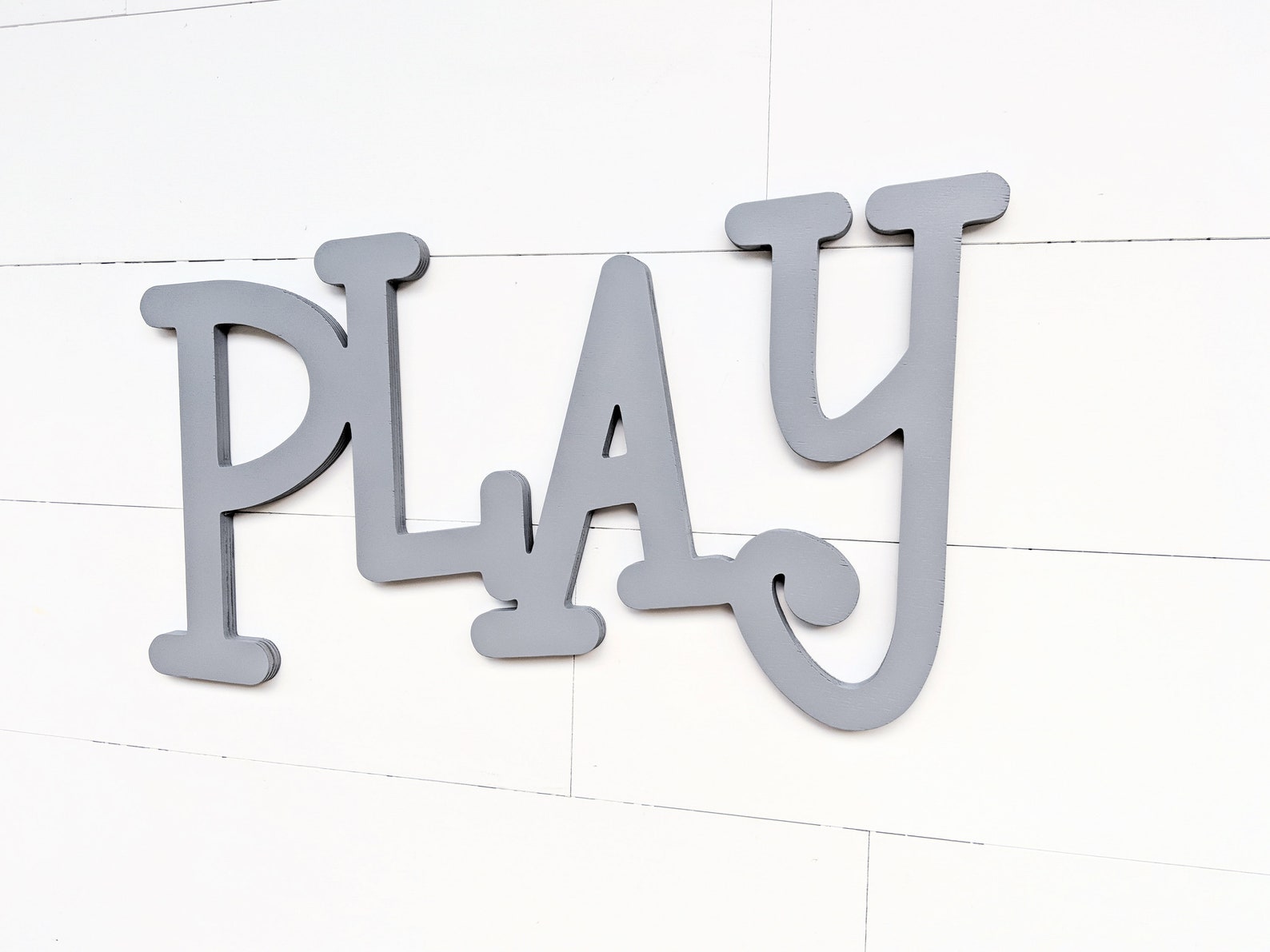 Play Word Cut Out Wooden Sign Playroom Sign Kid's - Etsy