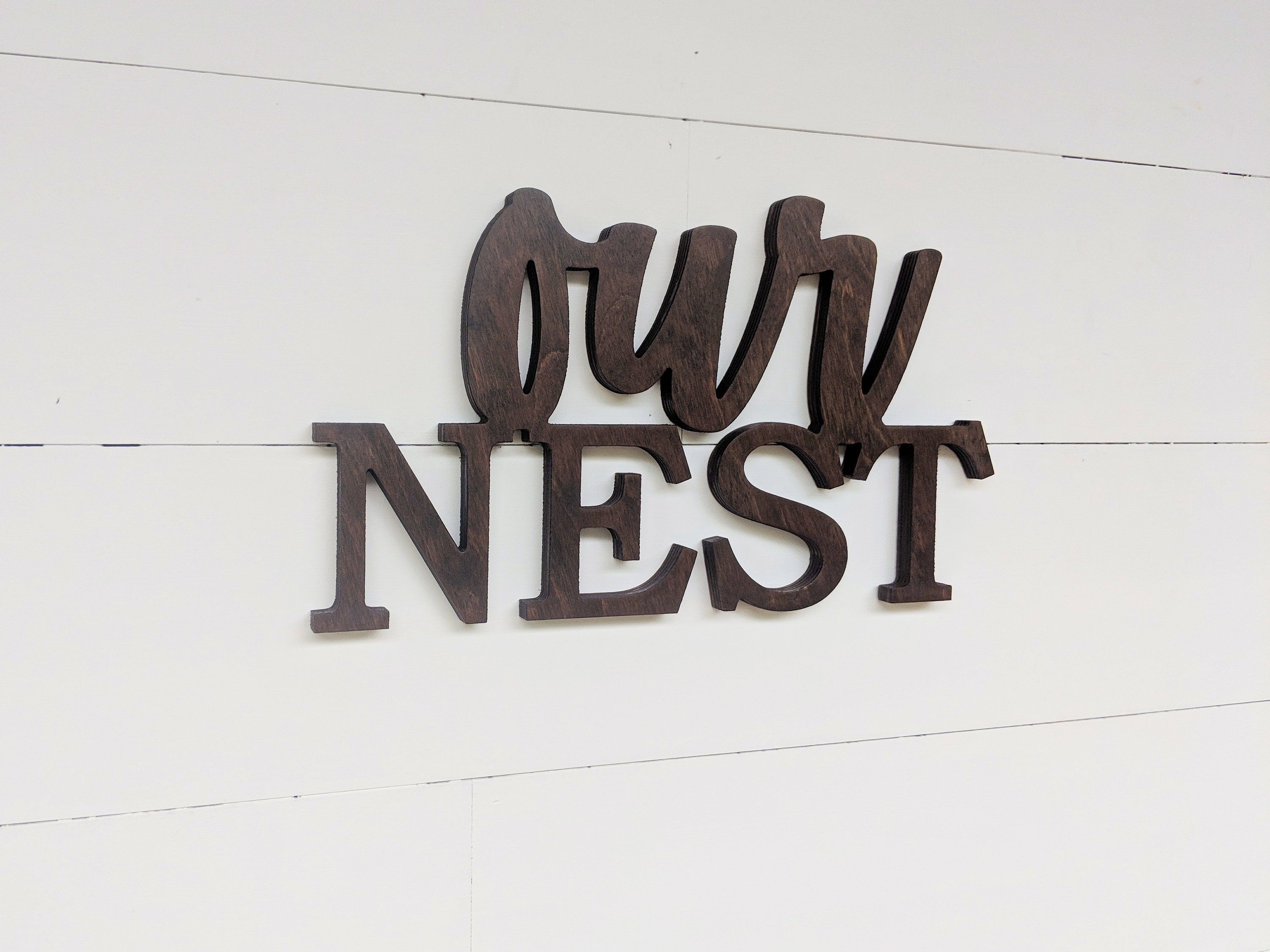 Our Nest Sign Home Decor Our Nest Word Cut Out Rustic - Etsy