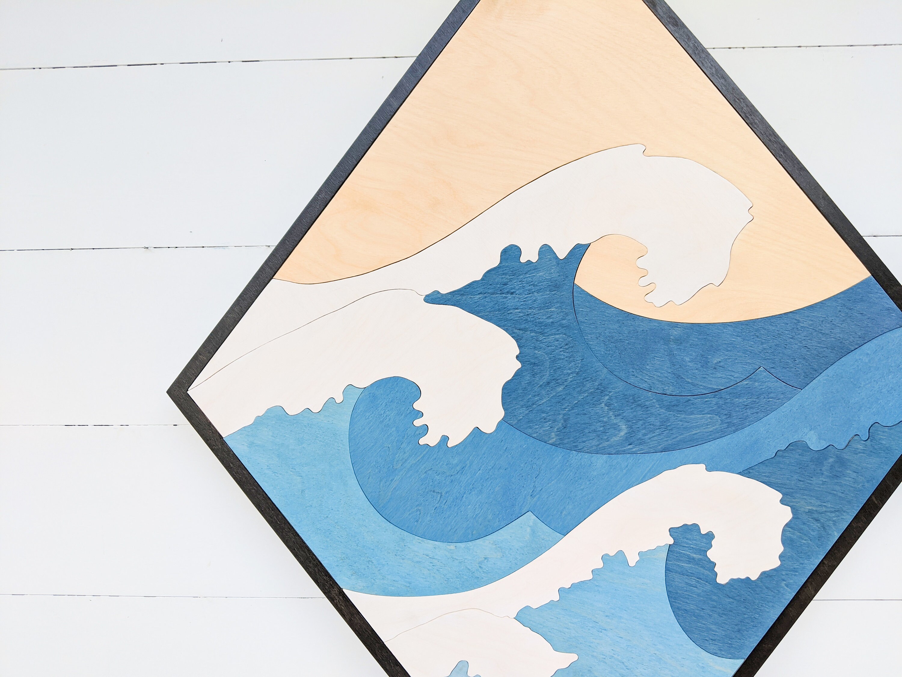 Wooden Beach Waves Wall Hanging Modern Waves Wall Hanging - Etsy