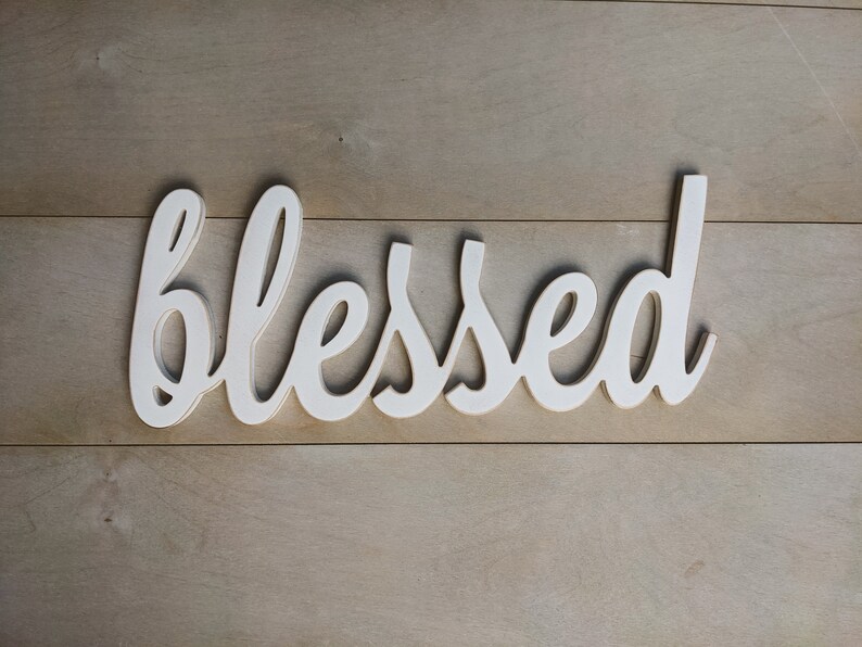 Blessed Word Cutout Blessed wall hanging Blessed wood sign | Etsy