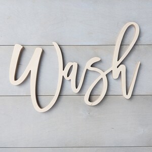 Wash Word Cutout | Wash Wooden Letters | Wash Sign | 1/2 Inch Thick ...