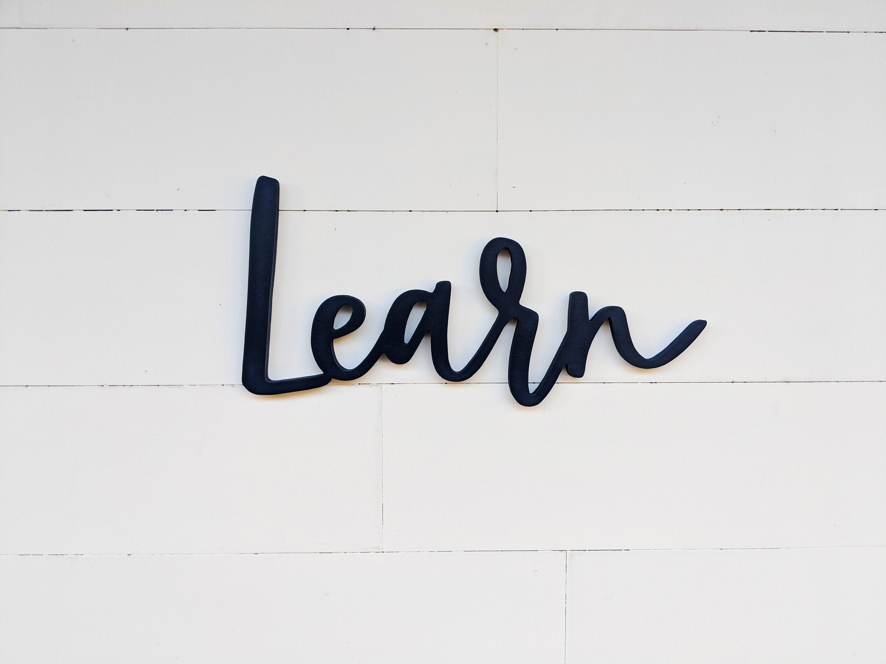 Learn Sign Learn word cutout 1/2 thick wooden letters | Etsy