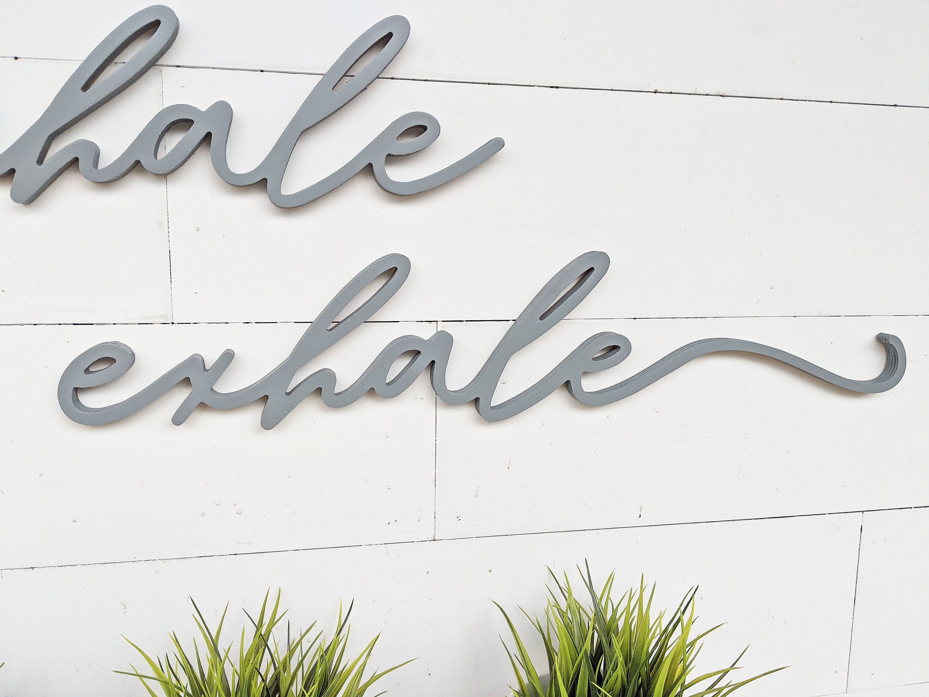Inhale Exhale Word Cutout Inhale Exhale Wooden Letters | Etsy