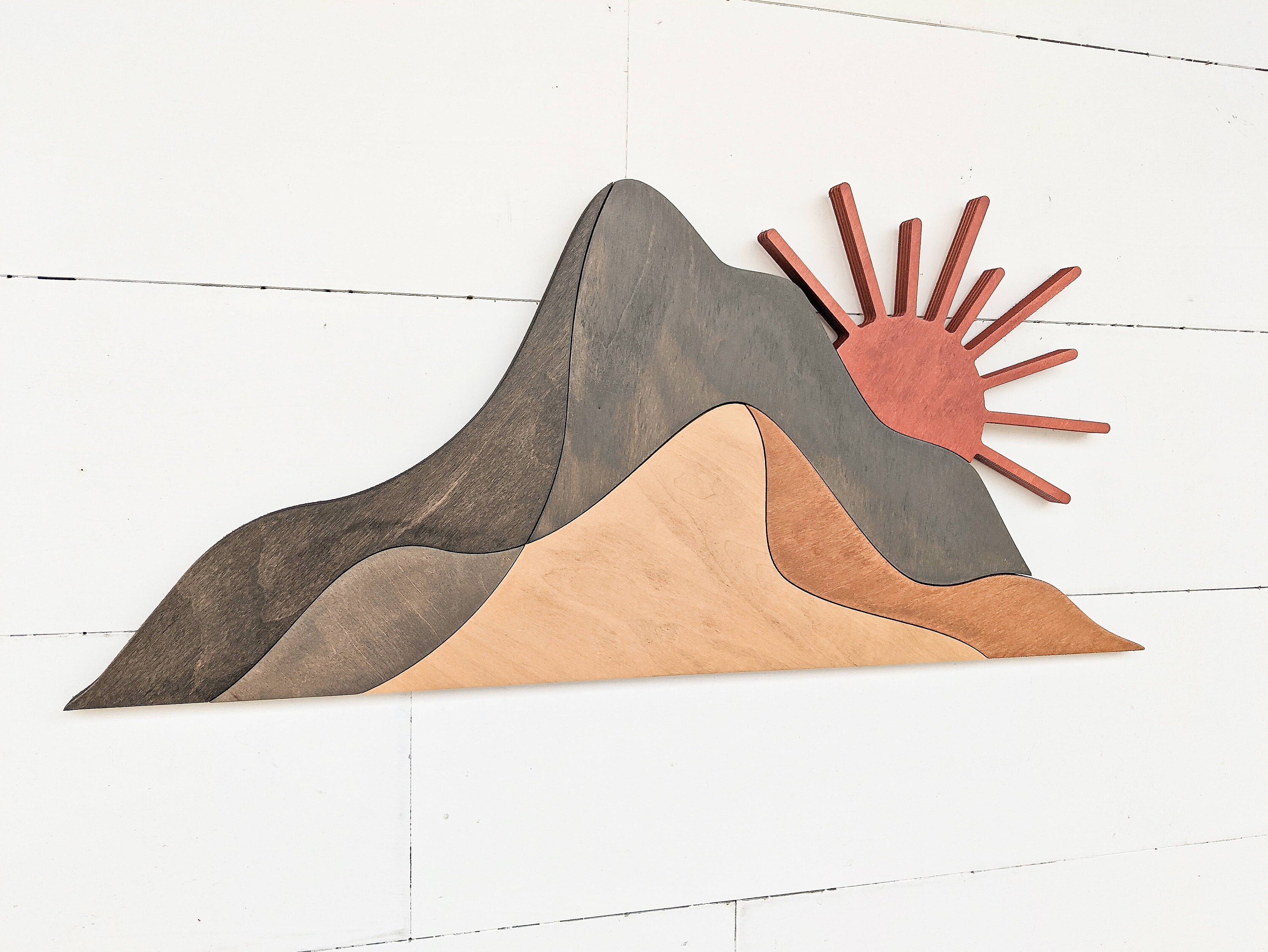 Mountain Montage With Sunset | Layered Mountains Wall Art | Mountain ...