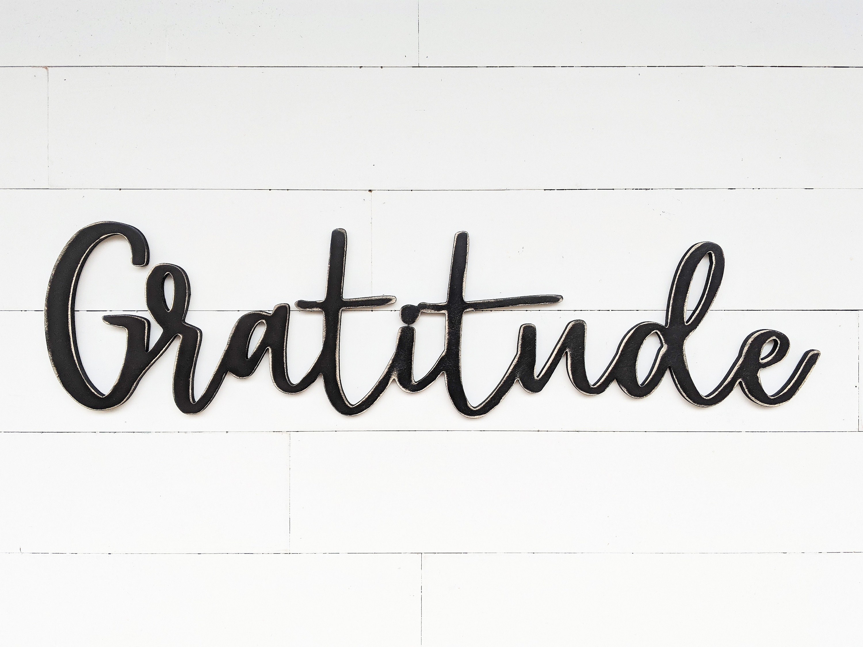 Gratitude Sign Wooden Letters Gratitude wall sign | Etsy