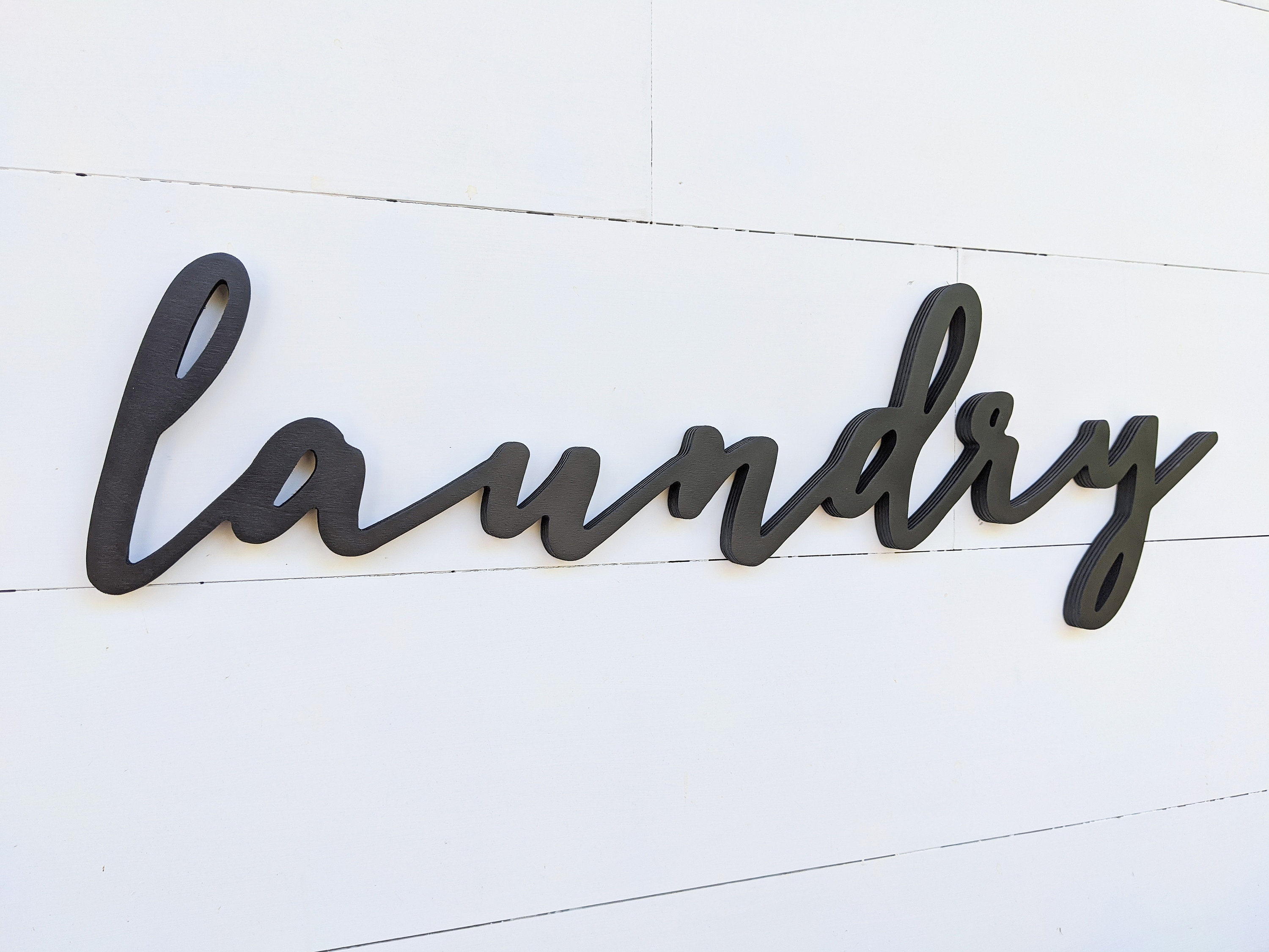 Laundry Word Cutout Wooden Letters Laundry Sign | Etsy Australia