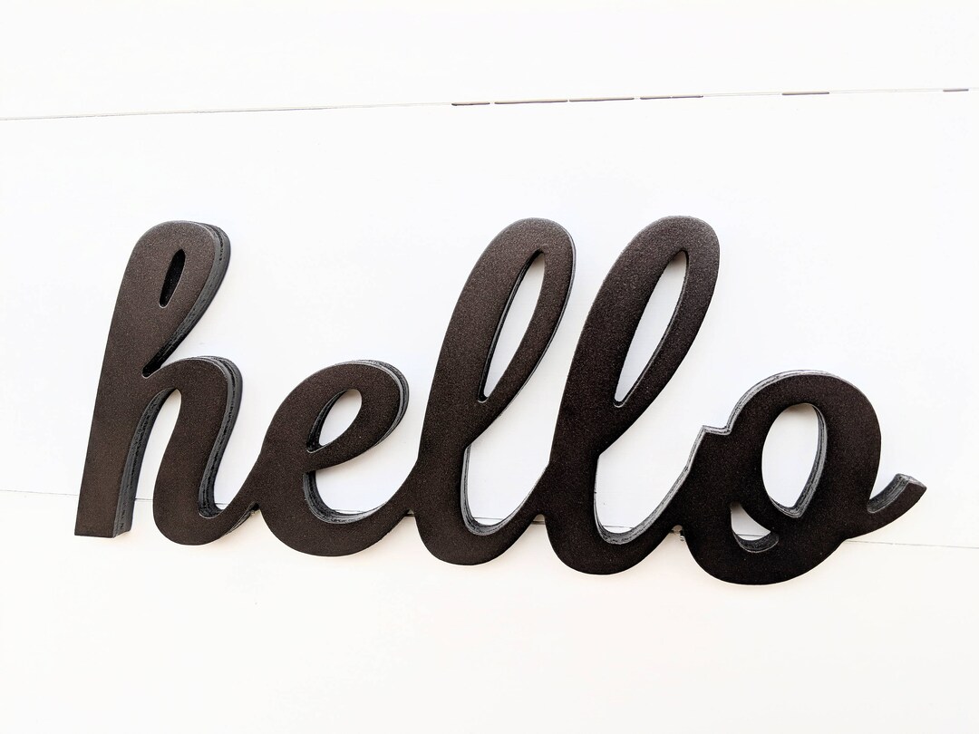 Hello Word Cutout Hello Wall Hanging Hello Wood Sign - Etsy