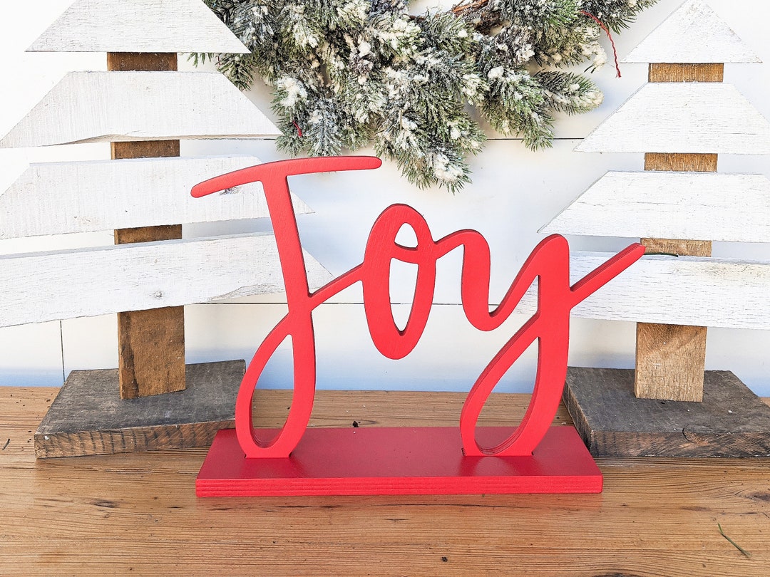 Freestanding Wooden Letters Joy Sign - Christmas Mantel Decor - Etsy UK