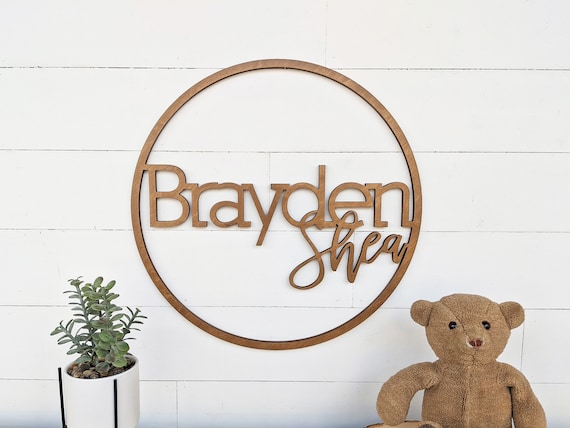 Wooden Nursery Name Sign Nursery Wall Art Custom Name Crib - Etsy