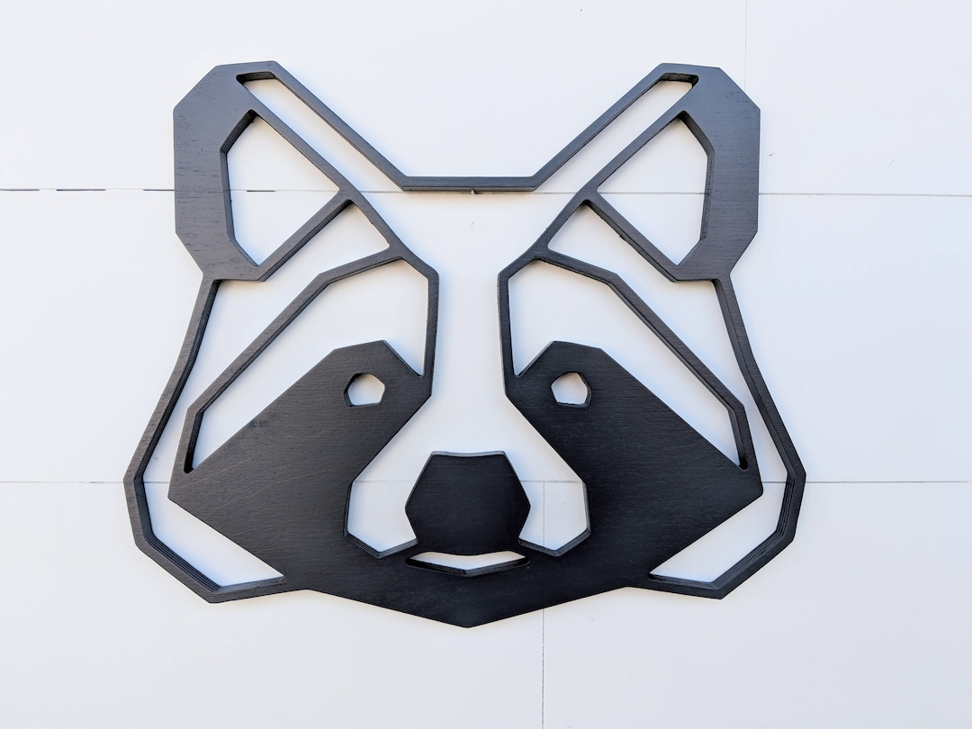 Colgante de pared de mapache geométrico / decoración geométrica de la ...