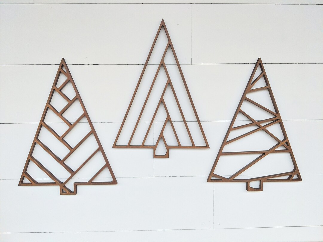 Geometric Forest Trees Wall Art | Geometric Wall Decor | Tree Art ...