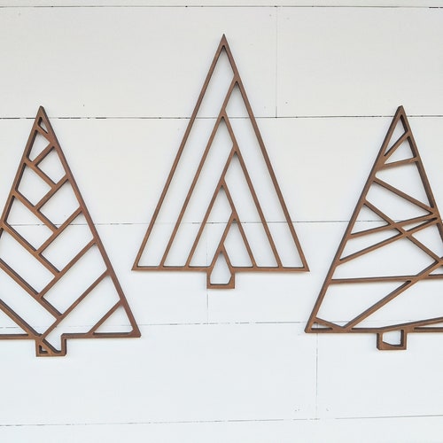 Geometric Forest Trees Wall Art Geometric Wall Decor Tree - Etsy