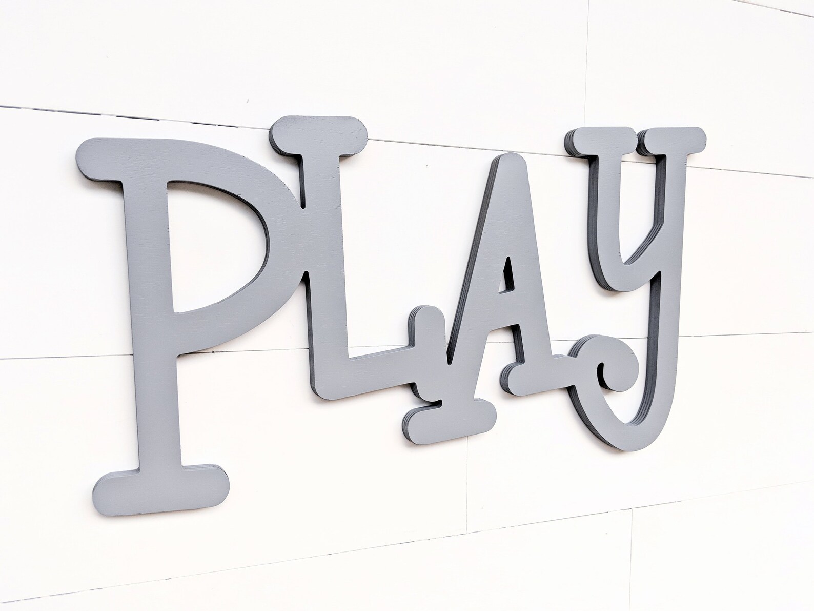 Play Word Cut Out Wooden Sign Playroom Sign Kid's - Etsy