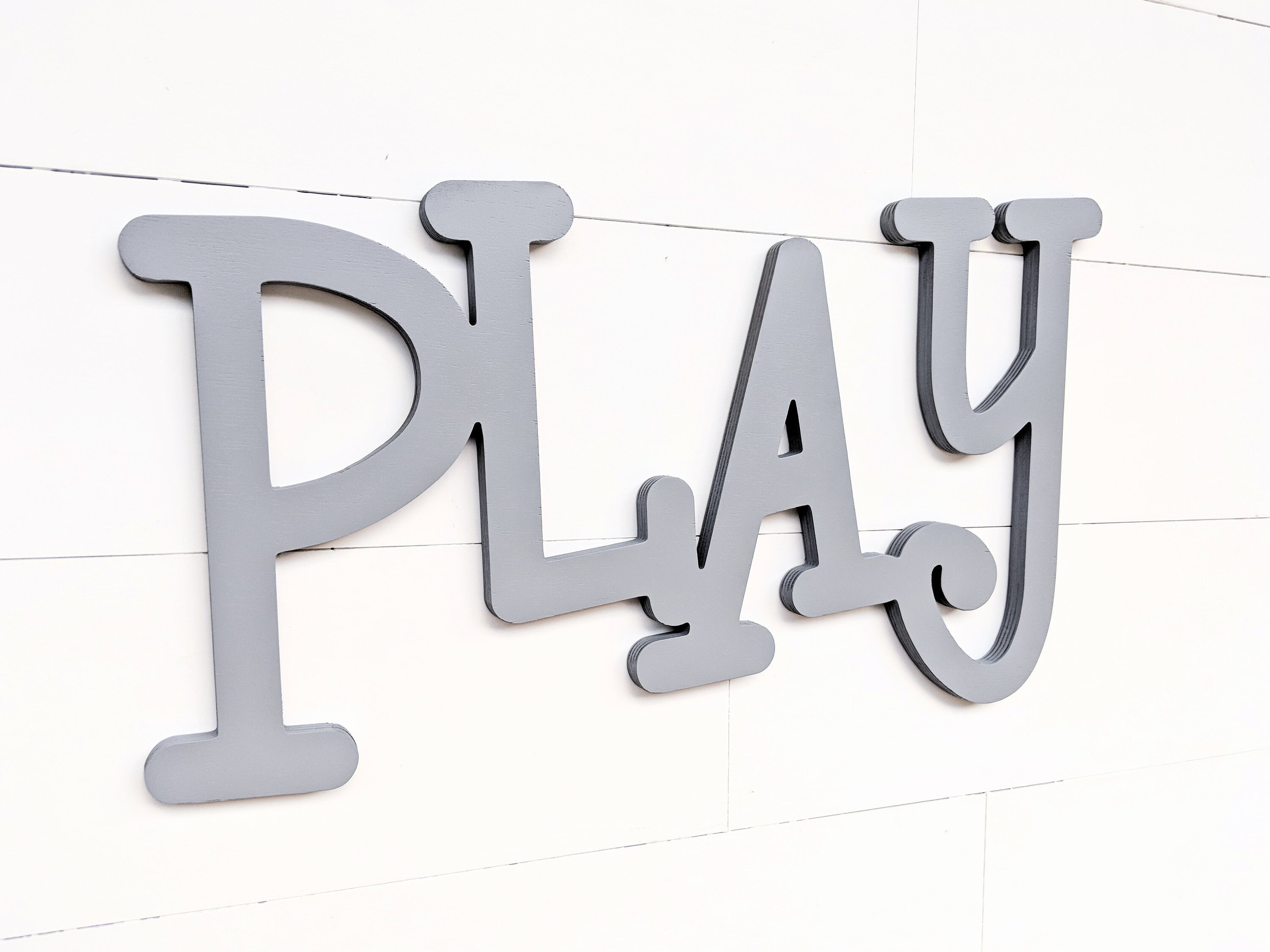 Play Word Cut Out Wooden Sign Playroom Sign Kid's - Etsy