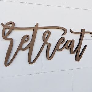 Retreat Sign, Retreat Word Cutout, 1/2" Thick Wooden Letters Retreat ...