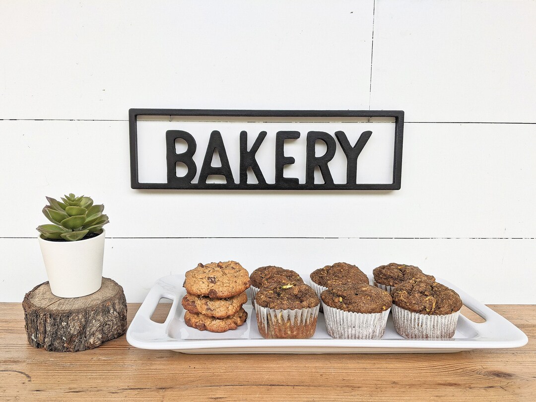 Bakery Sign, Bakery Word Cutout, 1/2" Thick Wooden Letters Bakery Sign ...