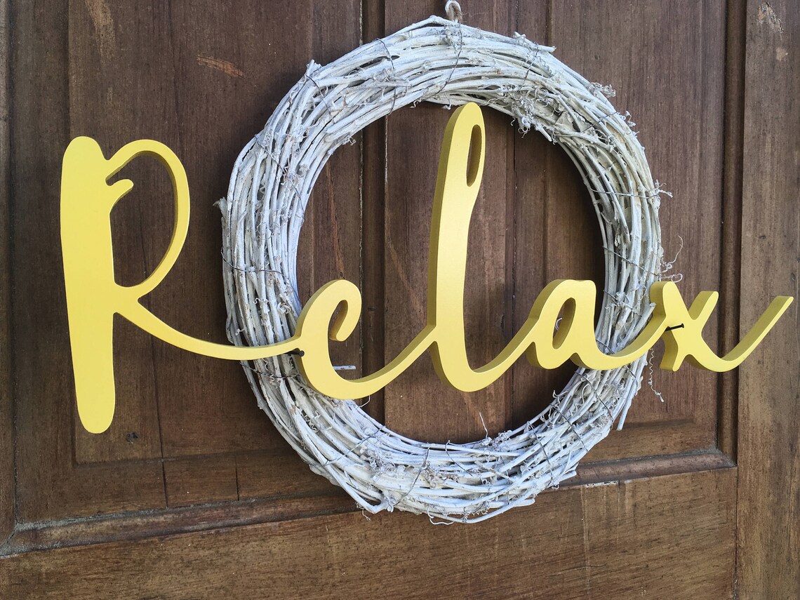 Relax Word Cut Out Relax Sign Wooden Cut-out | Etsy