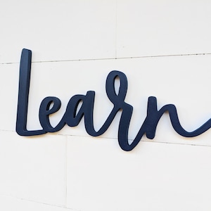 Learn Sign, Learn Word Cutout, 1/2" Thick Wooden Letters Learn Sign ...
