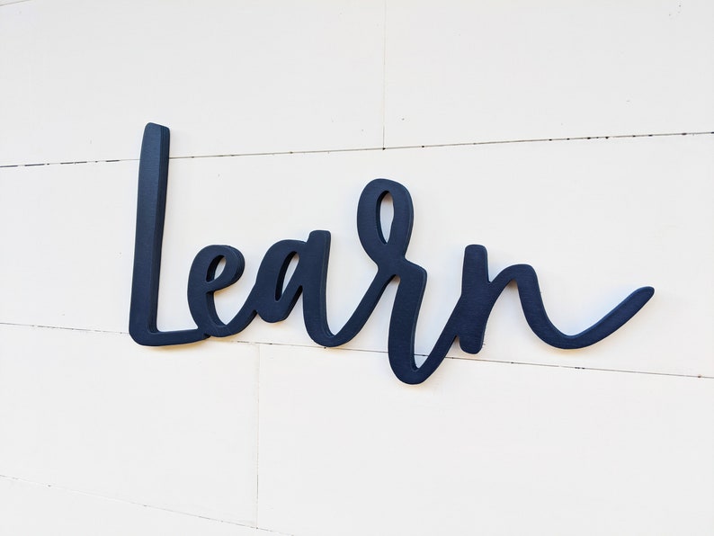 Learn Sign Learn Word Cutout 1/2 Thick Wooden Letters | Etsy