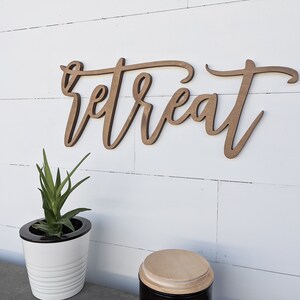 Retreat Sign, Retreat Word Cutout, 1/2" Thick Wooden Letters Retreat ...