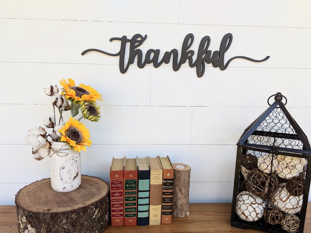 Thankful Word Cutout | Wooden Letters | Thankful Sign - Etsy