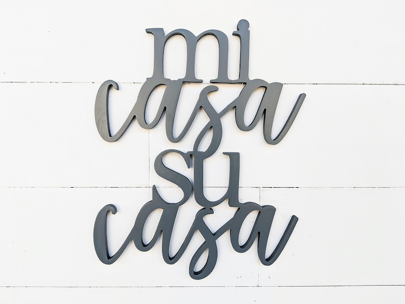 Mi Casa Su Casa Sign Word Cut Out Sign Wooden Home Sign - Etsy