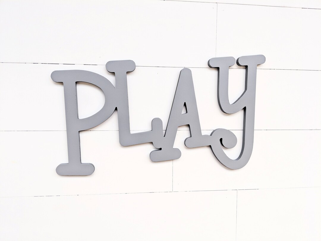 Play Word Cut Out | Wooden Sign| Playroom Sign | Kid's Room Sign - Etsy