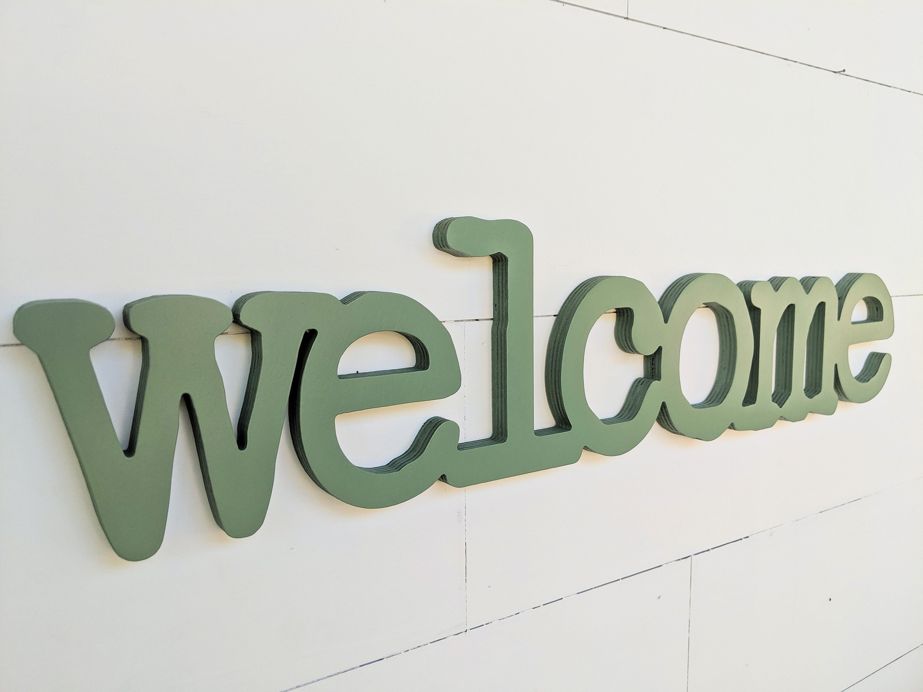 Welcome Sign Welcome Wood Sign Welcome Cutout 1/2 - Etsy