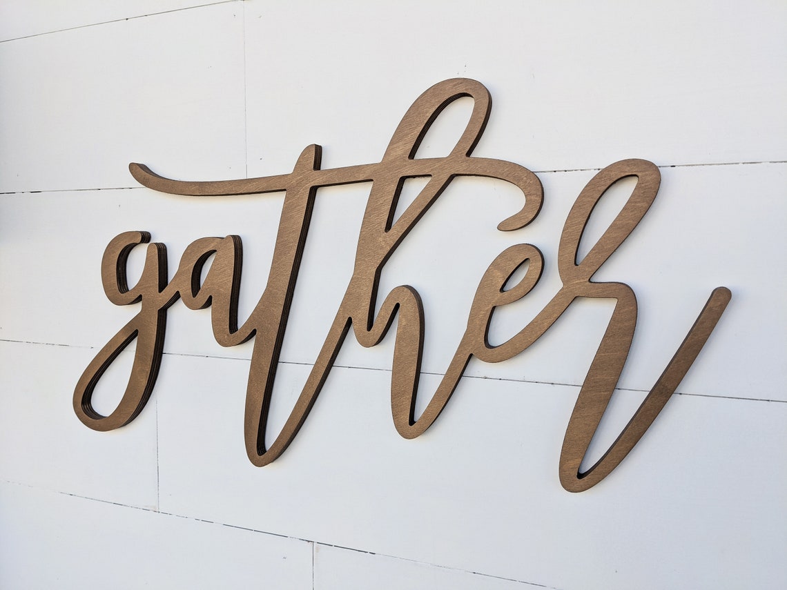 Gather Sign Gather Word Cutout 1/2 Thick Wooden | Etsy