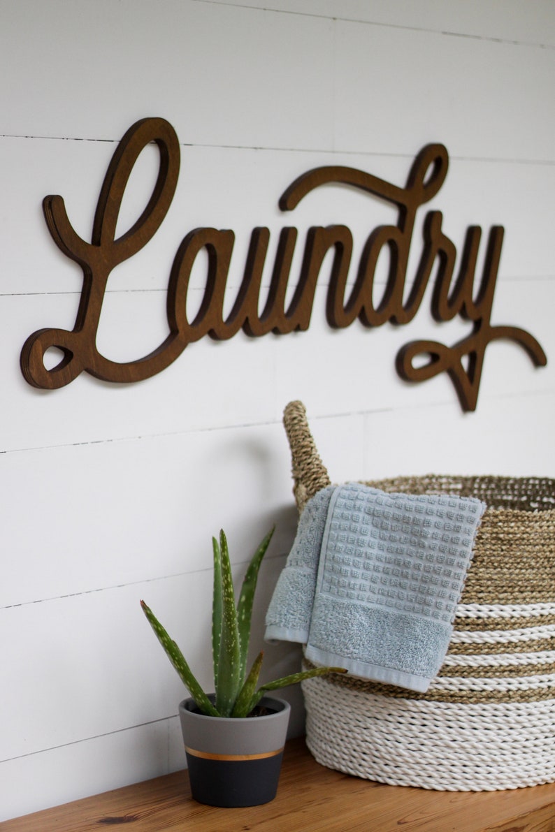 Laundry Room Word Cutout Laundry Sign Wooden Word Cut-Out | Etsy