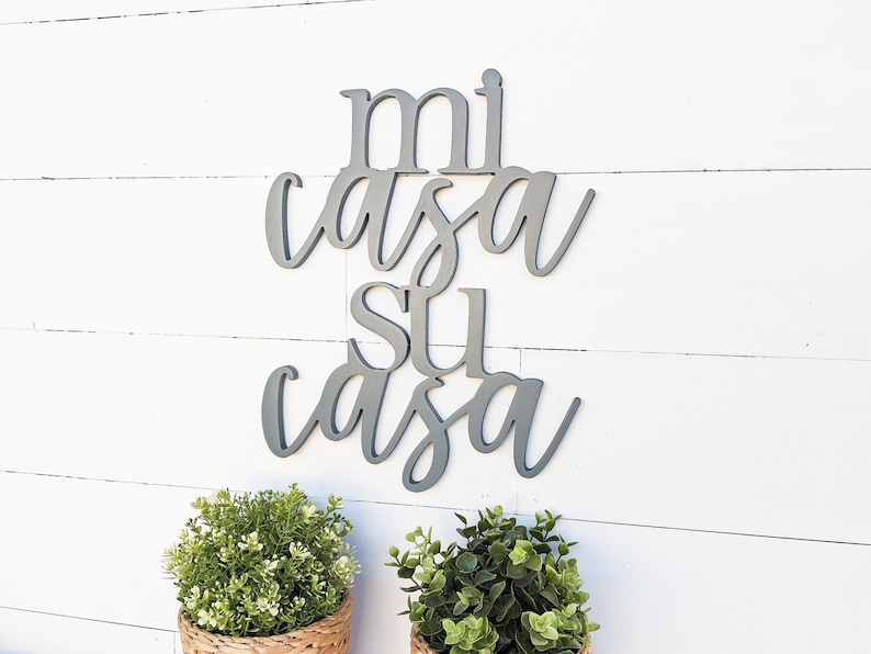 Mi Casa Su Casa Sign Word Cut Out Sign Wooden Home Sign - Etsy