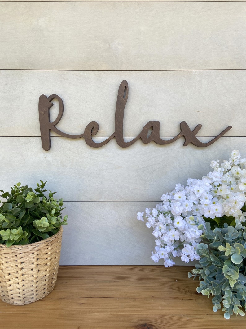 Relax Word Cut Out | Relax Sign | Wooden Cut-out - Etsy