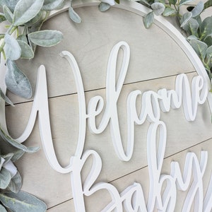 Welcome Baby Wooden Sign | Baby Announcement Sign | Hospital Baby Door ...