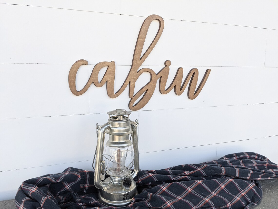 Cabin Sign Cabin Word Cutout 1/2 Thick Wooden Letters | Etsy