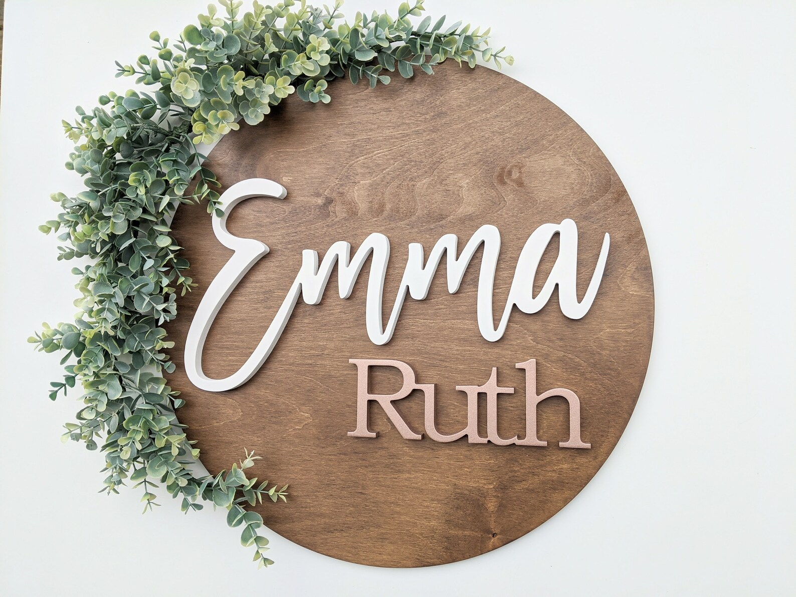 Round Girls Nursery Name Sign Baby Name Sign for Nursery - Etsy