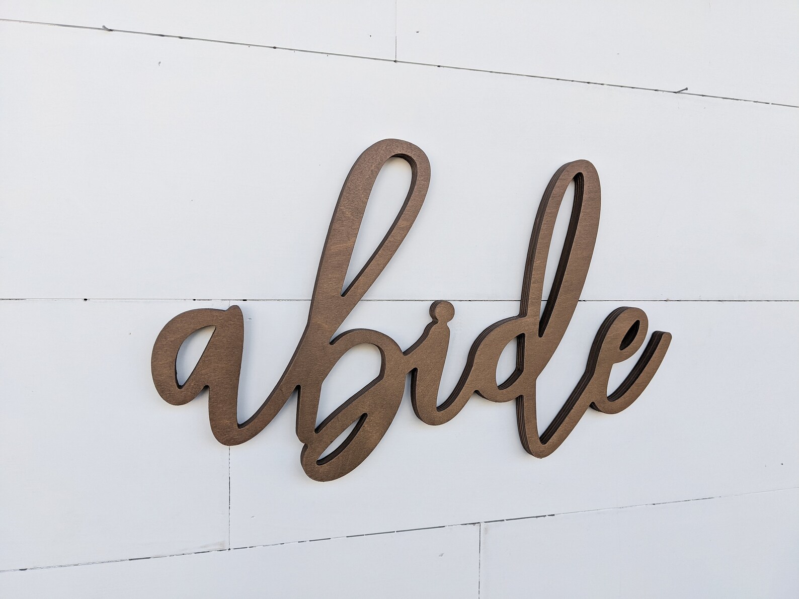 Abide Sign Abide word cutout 1/2 thick wooden letters | Etsy