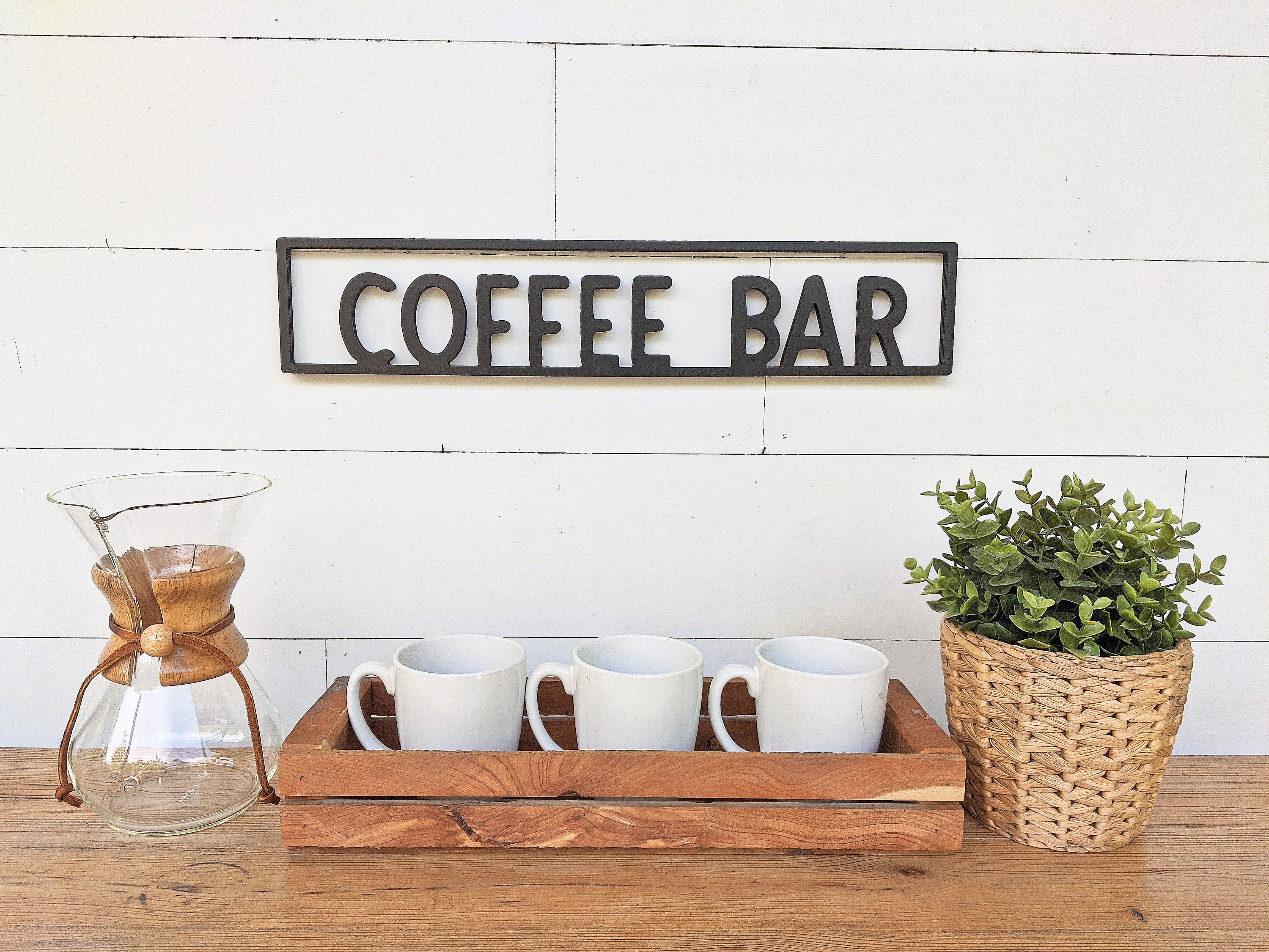 Coffee Bar Sign Coffee Bar word cutout 1/2 thick | Etsy