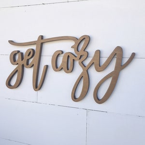 Get Cozy Word Cutout | Get Cozy Wooden Letters | Get Cozy Sign | 1/2 ...