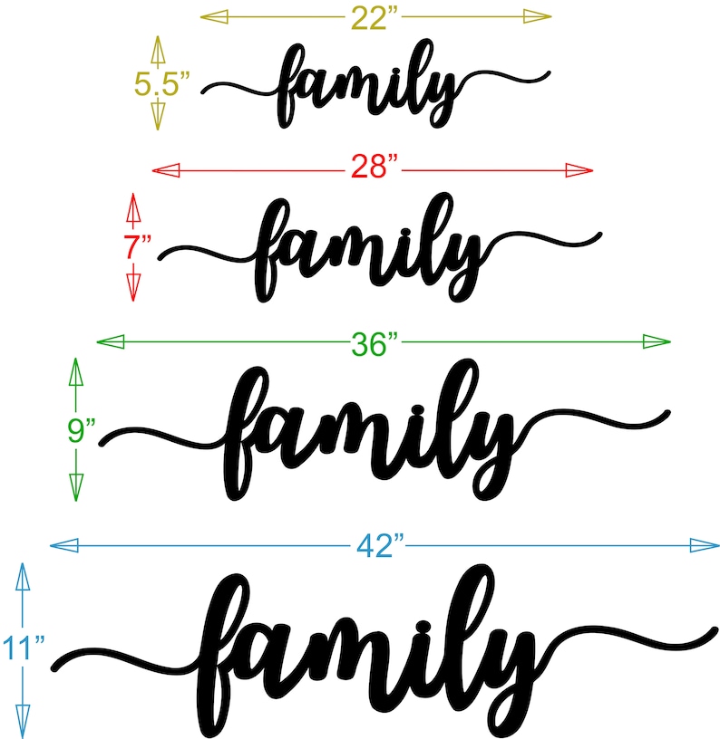 Family Word Cut Out Family Sign Wooden Letters Family | Etsy