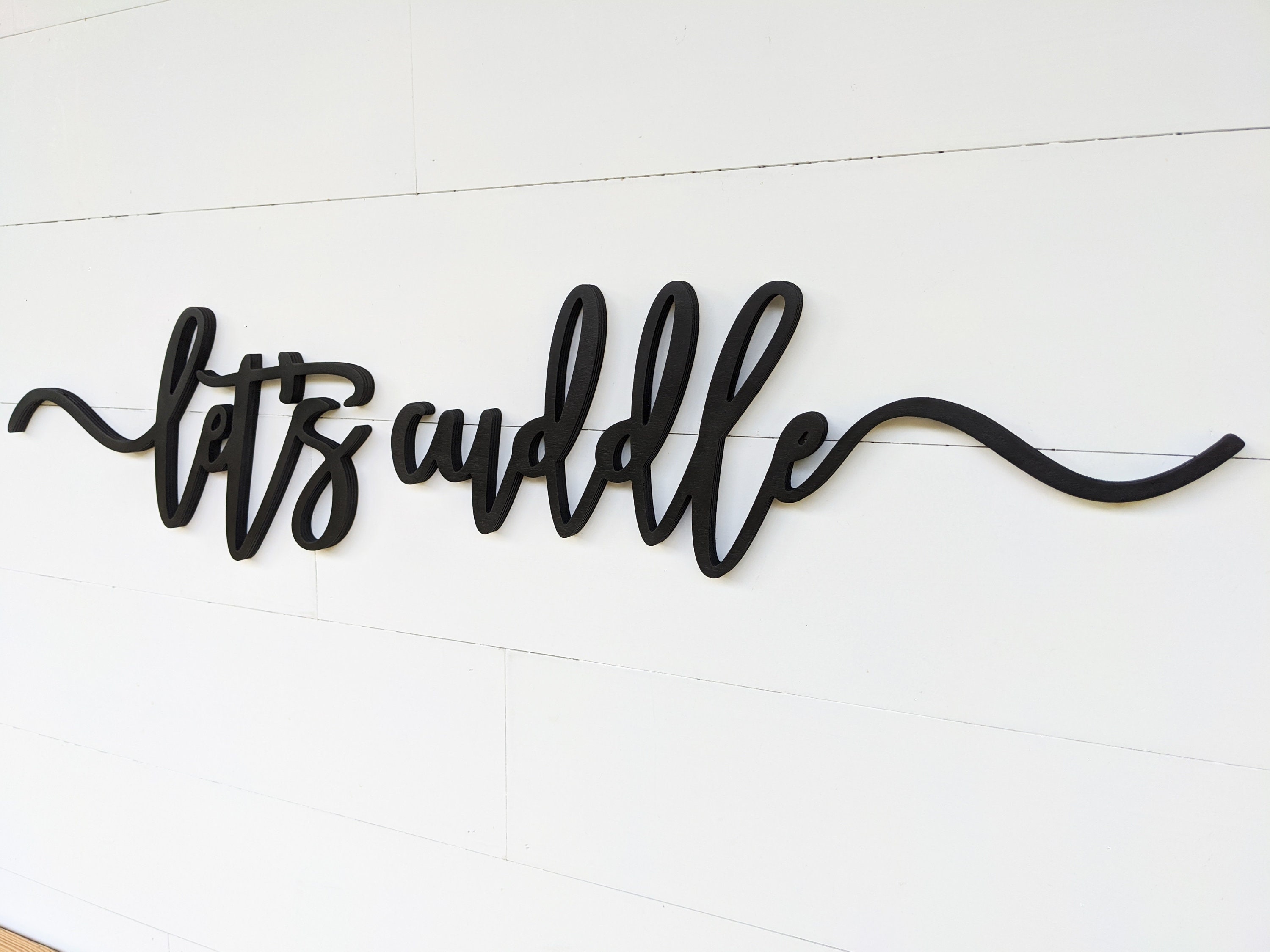 Let's Cuddle Word Cutout Let's Cuddle Words Wooden - Etsy